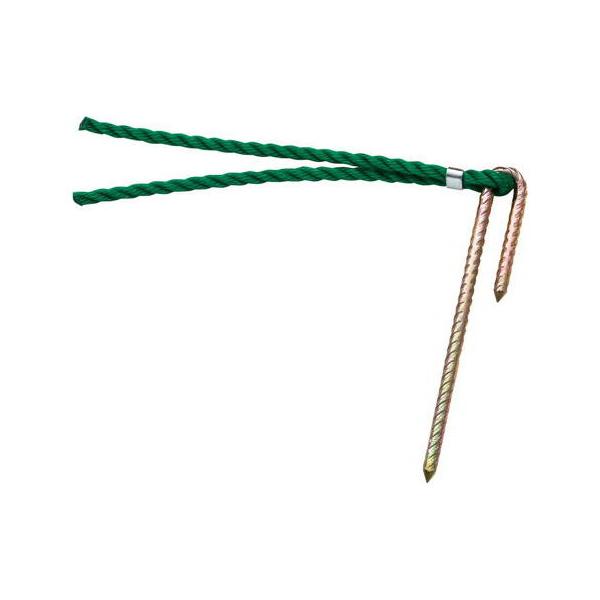 在庫状況：お取り寄せ/◆ポイントマーカーW15(緑)◆ポリエチレンロープ15cm、杭15cm◆ウエーブ加工杭を使用しているので抜けずらく、固めのグランドでも使用可能な万能タイプ/[G1793GTOEILIGHT]