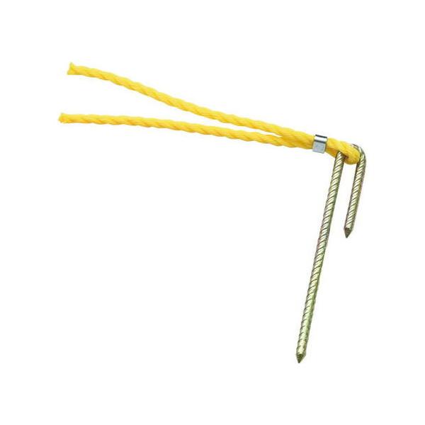 在庫状況：お取り寄せ/◆ポイントマーカーW15(黄)◆ポリエチレンロープ15cm、杭15cm◆ウエーブ加工杭を使用しているので抜けずらく、固めのグランドでも使用可能な万能タイプ/[G1793YTOEILIGHT]