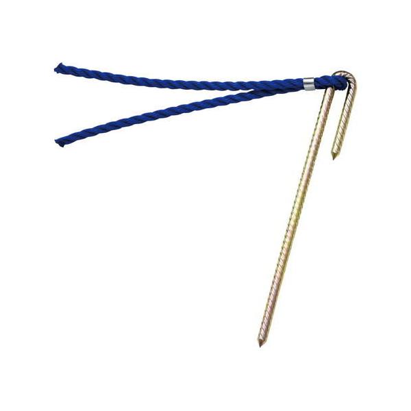 在庫状況：お取り寄せ/3日〜8日で出荷◆ポイントマーカーW18(青)◆ポリエチレンロープ15cm、杭18cm◆ウエーブ加工杭を使用しているので抜けずらく、固めのグランドでも使用可能な万能タイプ/[G1794BTOEILIGHT]