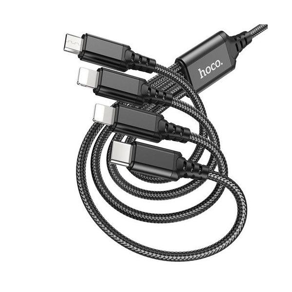 在庫状況：お取り寄せ/2023年03月 発売/◆合計4台の機器を同時に充電できる分岐タイプのマルチケーブル。◆Lightning×2、Type-C×1、micoroUSB×1端子を搭載しているので、スマートフォンやタブレット、モバイルバッテ...