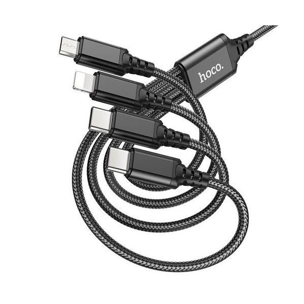 在庫状況：お取り寄せ/2023年03月 発売/◆合計4台の機器を同時に充電できる分岐タイプのマルチケーブル。◆Type-C×2、Lightning×1、micoroUSB×1端子を搭載しているので、スマートフォンやタブレット、モバイルバッテ...