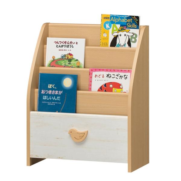 在庫状況：お取り寄せ/7日〜10日で出荷/※受注生産につきご注文後約3週間程度頂きます。◆コンパクトでシンプルな絵本ラック・サイズ(約)：幅563×奥行265×高さ696mm/[75561アテツク]