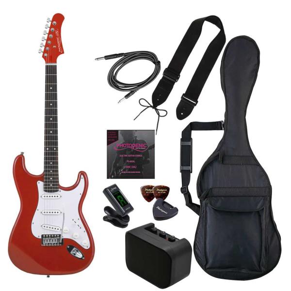 在庫状況：お取り寄せ/3日〜5日で出荷/※セット小物の写真は掲載時のものです。仕様変更により異なる場合がございますが 用途は同じですので、予めご了承ください。◆ストラトキャスタータイプの入門ギター◆すぐにアンプから音を鳴らして始められるライ...