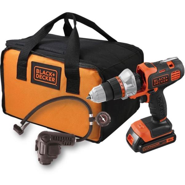 在庫状況：お取り寄せ/7日〜10日で出荷/◆ドリルドライバーと空気入れの2種類の用途で利用可能。◆豊富なアクセサリーが付属、すぐにDIYに活用できます。◆付属の充電池はB+Dの18Vリチウムイオンバッテリーシリーズと共有。/[BDCDMT1...