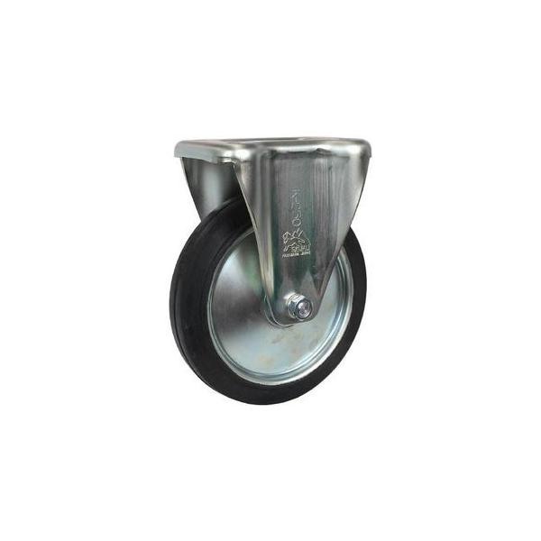 在庫状況：お取り寄せ/取引先在庫あり3日〜5日で出荷/◆強度に自信のSISIKU独自のボックススタイル車輪仕様のSISIKUスタンダードプレスキャスターです。◆高弾性のゴム車仕様です。/[WK300シシク]