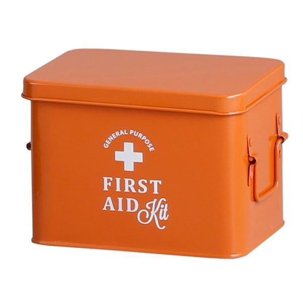 在庫状況：お取り寄せ/7日〜10日で出荷/※※プリント部分はアンティーク調仕上げです。にじみ、かすれのような箇所は加工であり、不具合ではございませんのでご了承ください。◆懐かしさを感じるレトロ可愛い救急箱です。◆仕切り トレイ付きで薬を整理...