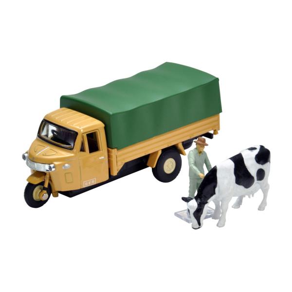 在庫状況：お取り寄せ/2022年04月 発売/※画像はイメージです。実際の商品とは異なる場合がございます。トミーテック　1/64 LV-12d ダイハツ CO10T(茶) フィギュア付き。