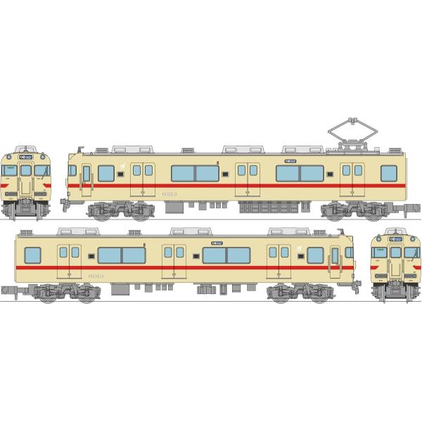 在庫状況：在庫僅少/2025年03月 発売/※画像はイメージです。実際の商品とは異なる場合がございます。トミーテックの鉄道コレクション 名古屋鉄道6000系 (ストロークリーム×赤帯・6013編成)2両セット です。