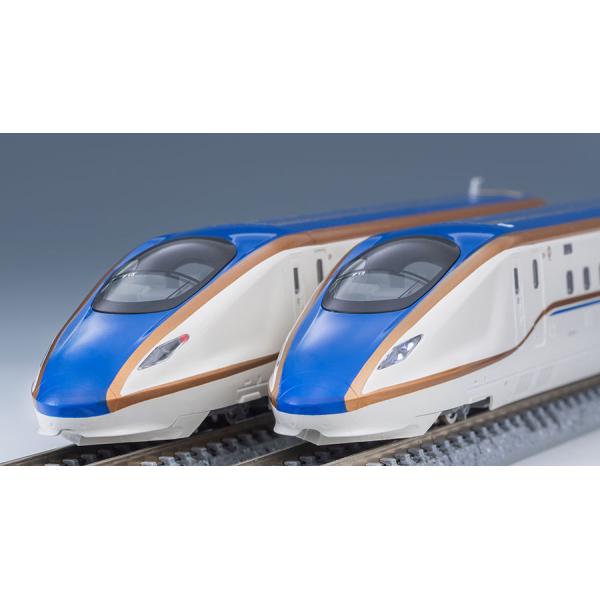 在庫状況：在庫僅少/2023年10月 発売/※画像はイメージです。実際の商品とは異なる場合がございます。トミックスの完成品Nゲージ車両、JR E7系北陸・上越新幹線基本セット(4両)です。