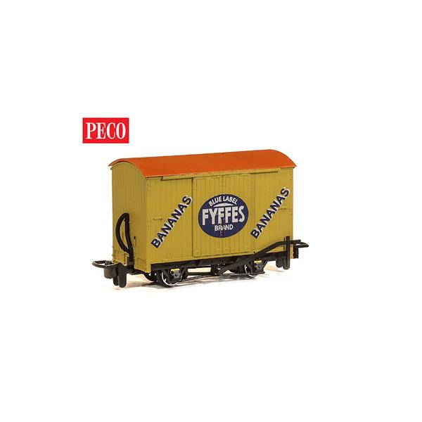 在庫状況：在庫僅少/2024年11月 発売/※画像はイメージです。実際の商品とは異なる場合がございます。PECOの完成品OO-9スケール車両、L＆B ボックスバン “ファイフェスバナナ” です。