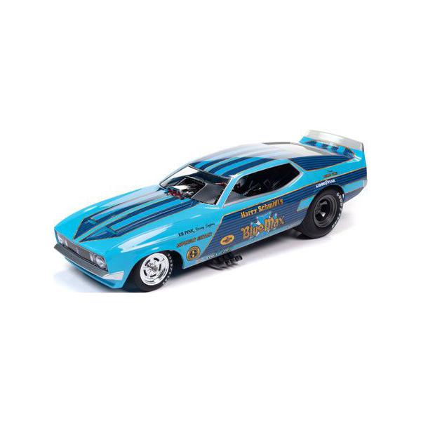 在庫状況：お取り寄せ/2023年02月 発売/※画像はイメージです。実際の商品とは異なる場合がございます。Auto World 1/18 1973 Blue Max フォード マスタング ファニーカー ブルーです。