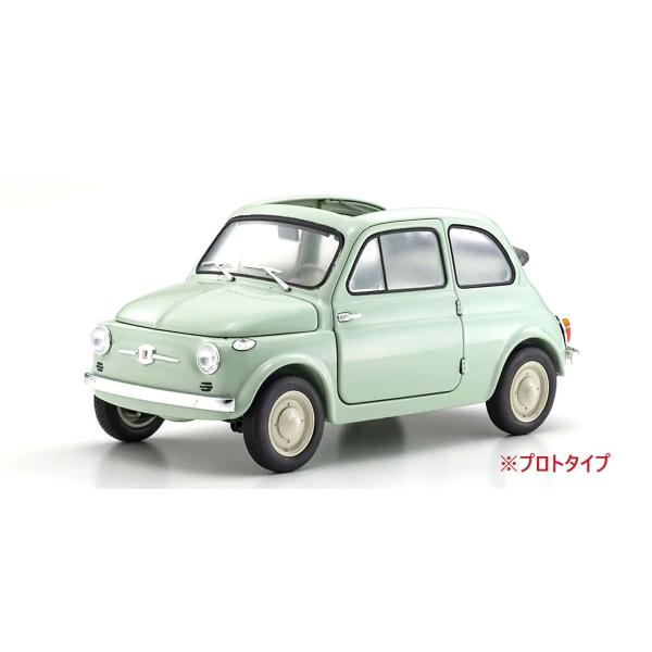 在庫状況：お取り寄せ/2024年05月 発売/※画像はイメージです。実際の商品とは異なる場合がございます。京商オリジナル 1/18 フィアット ヌォーヴァ 500 (グリーンクリア) です。