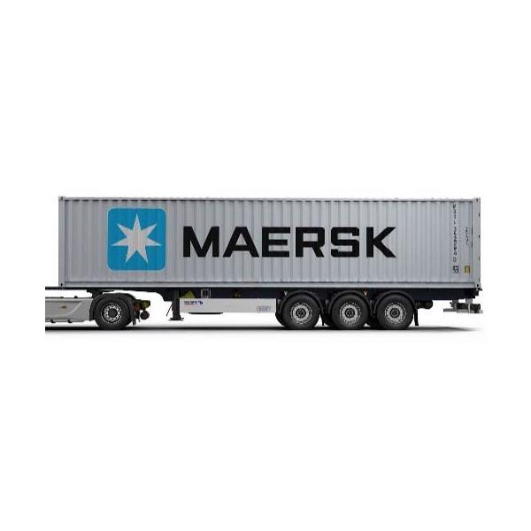 在庫状況：お取り寄せ/2024年10月 発売/※画像はイメージです。実際の商品とは異なる場合がございます。ソリド 1/24 マースク コンテナトレーラー (グレー)です。