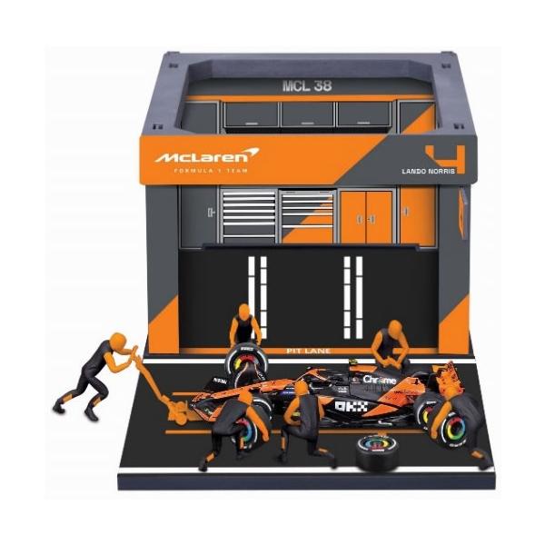 在庫状況：お取り寄せ/2026年02月 発売/※画像はイメージです。実際の商品とは異なる場合がございます。ブラゴ 1/43 マクラーレン F1 チーム PIT PASS セット MCL38 No4(クルー×6pcsパドックガレージ) です。...