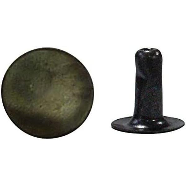 在庫状況：お取り寄せ/お届け：1〜2週間/◆接着剤以上の強度が必要となる部分の結合に使うカシメ鋲です。◆主にデザイン上存在する表面のリベットとして多く使用されています。/[F12203NBK]