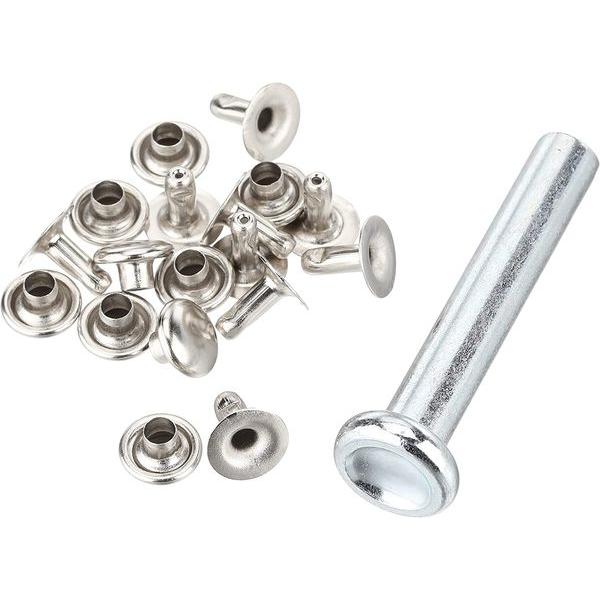 在庫状況：お取り寄せ/お届け：1〜2週間/◆接着剤以上の強度が必要となる部分の結合に使うカシメ鋲です。◆主にデザイン上存在する表面のリベットとして多く使用されています。/[F12206NBK]