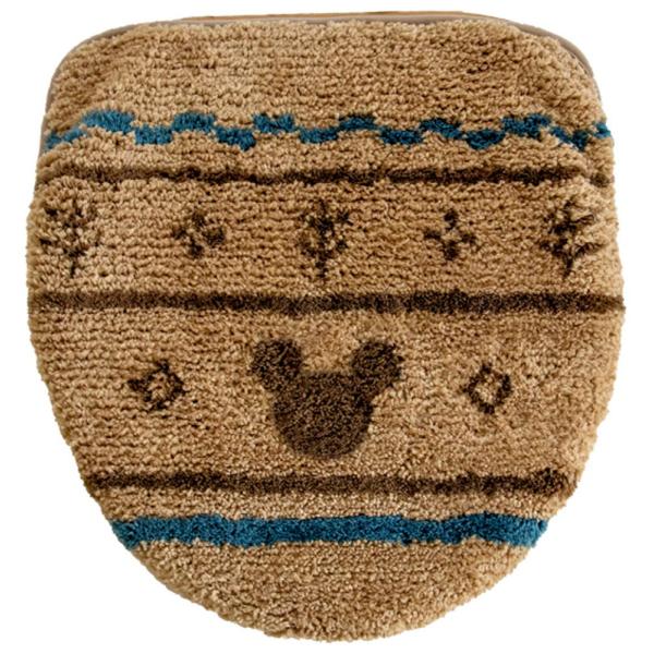 在庫状況：お取り寄せ/7日〜10日で出荷/◆ネイティブ柄とミッキーマウスの組み合せがおしゃれなディズニーデザインのトイレフタカバーです。◆洗浄・暖房機能の付いているフタにも、普通型のフタにも兼用で使える(ドレニモ)タイプのフタカバー。/[オ...