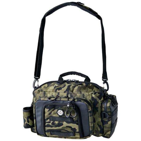 在庫状況：お取り寄せ/お届け：1〜2週間/◆右左肩掛け用。◆使用頻度の高いルアー入れや、糸くず入れに便利なフロントポケット。◆バッグ底にパックロッドケースなどを固定できるボトムストラップベルト搭載。・サイズ：幅390×奥行160×高さ240...