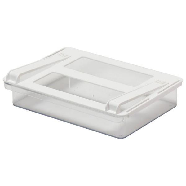 在庫状況：お取り寄せ/◆冷蔵庫の中で散らかりがちな小物や調味料、バター・チーズなどをまとめて収納できます。◆棚板に取り付けて棚下スペースを有効活用◆商品サイズ(約)：幅270×奥行195×高さ70mm/[HB6494ヒキダシケスL]【rep...