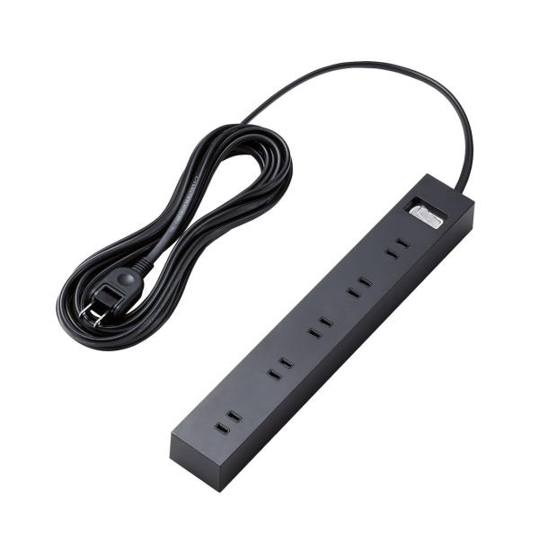 在庫状況：在庫僅少/2021年07月 発売/◆上面と側面にそれぞれ5個口ずつ、計10個口の2ピン式差込口を搭載したタップです。◆ON時に発光する一括スイッチで待機電力を抑え、底面の強力な磁石でスチール製の家具や事務機などにしっかりと固定して...