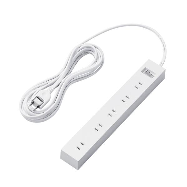 在庫状況：在庫あり/2021年07月 発売/◆上面と側面にそれぞれ5個口ずつ、計10個口の2ピン式差込口を搭載したタップです。◆ON時に発光する一括スイッチで待機電力を抑え、底面の強力な磁石でスチール製の家具や事務機などにしっかりと固定して...