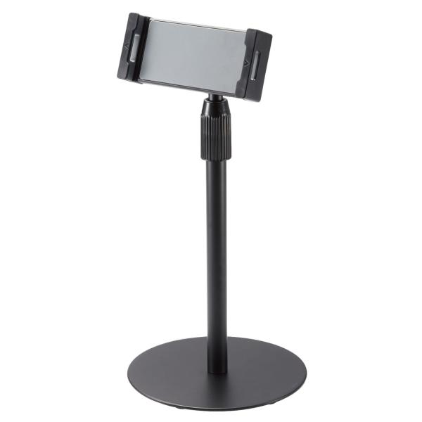 在庫状況：在庫あり/2021年08月 発売/◆テレワークやオンライン学習に最適!高さ調節可能で目線の高さに合わせて端末を垂直に固定できるスマートフォン、タブレット用スタンドです。/[TBDSCHARMFXBK]
