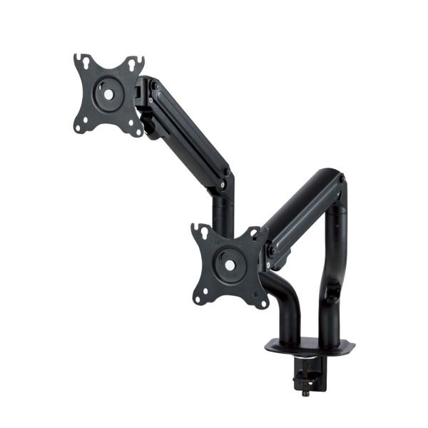 在庫状況：在庫僅少/2023年01月 発売/※対応サイズをお確かめの上、ご購入ください。◆モニターの位置を自由に調整でき、デスクのスペースを有効活用!◆17〜32インチサイズのモニターに対応するロングアームのメカニカルスプリング式ダブルモニ...