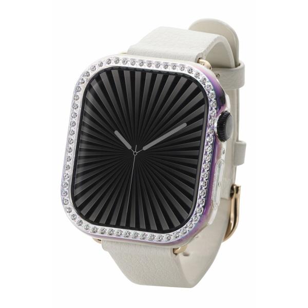 在庫状況：お取り寄せ/3日〜5日で出荷/2024年12月 発売/※画像は使用イメージです。AppleWatch本体は付属しておりません。※対応機種をお確かめの上、ご購入ください。◆ラインストーンとオーロラのような輝きが美しいハードバンパー◆...