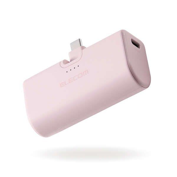 在庫状況：お取り寄せ/お届け：3〜4週間/◆SB Type-C(TM)対応のスマートフォンに一体型コネクターを直接挿して充電できるモバイルバッテリー(ピンク)◆持ち運びやすいコンパクトサイズ◆最大出力22.5Wで充電/[DEC57L5000PN]