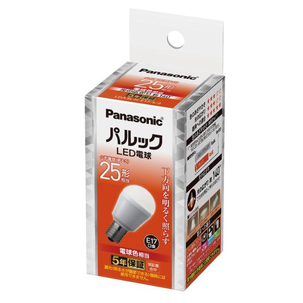 在庫状況：在庫僅少/2023年06月 発売/・明るさ(全光束)：320lm・小形電球25W形相当・配光角：140度・口金：E17・密閉形器具：対応・断熱材施工器具：対応/[LDA3LHE17S2]