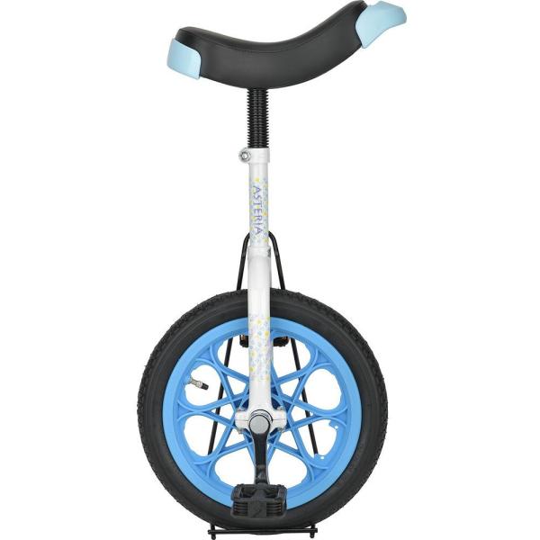 在庫状況：お取り寄せ/3日〜8日で出荷/※画像はイメージです。※この商品は 一輪車エアタイヤ14(ホワイト×ブルー) です。◆シートロックはロックナット方式とシートピン方式が選べます。◆保管に便利なスタンド付。◆適正身長：105〜120cm...