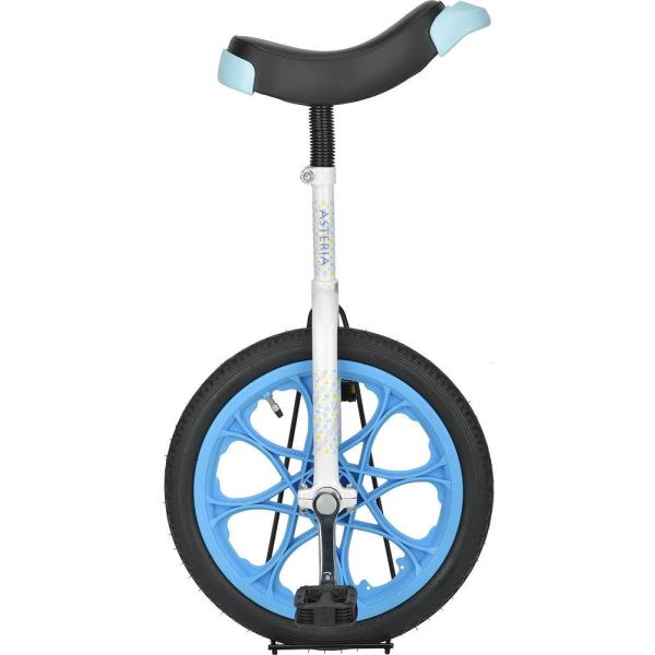 在庫状況：お取り寄せ/3日〜8日で出荷/※画像はイメージです。※この商品は 一輪車エアタイヤ16(ホワイト×ブルー) です。◆シートロックはロックナット方式とシートピン方式が選べます。◆保管に便利なスタンド付。◆適正身長：115〜132cm...