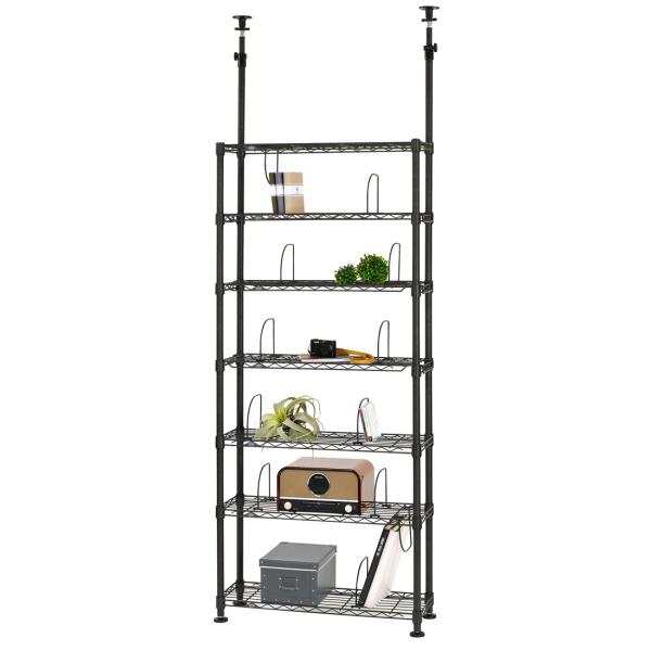 在庫状況：お取り寄せ/お届け：約1週間/万一、初期不良があった場合は必ず商品到着後1週間以内にJoshin web事務局までご連絡ください。◆ノワールシリーズの幅78×奥行27.5×高さ220〜280cmサイズの天井突っ張りテンションラック...