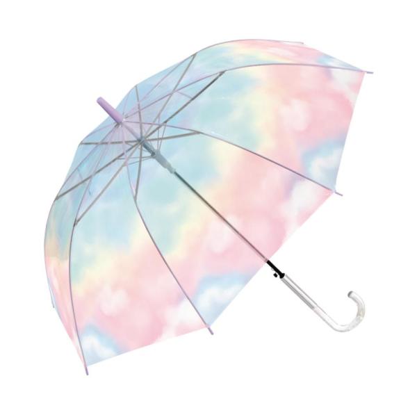 在庫状況：お取り寄せ/5日〜7日で出荷/◆ニュアンスグラデーションが素敵なロング傘!(親骨60cm)◆傘生地はビニール素材でできており、透明+グラデーションカラーの組み合わせがオシャレなデザイン!◆親骨には軽くて丈夫なグラスファイバー骨を使...