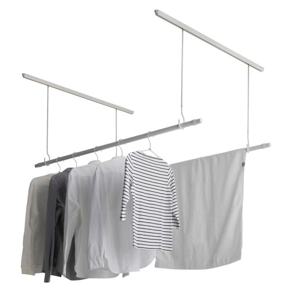 在庫状況：お取り寄せ/7日〜10日で出荷/※物干し竿は別売りです。◆干し方を自由にアレンジ◆洗濯物を陽に当てるように移動◆使わないときは竿を寄せる◆取付け面からポール先端までの長さ(約)：55cm/[NSIMBA0155WH]