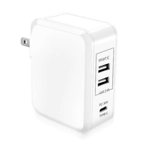 在庫状況：在庫あり/◆最大PD42W出力＆QC3規格対応USB充電アダプタ　【Type-C 1ポート/USB-A 2ポート】◆iPad Proや、Surface等の純製充電アダプタを上回る高出力◆USB Type-CポートとUSB-Aポート...