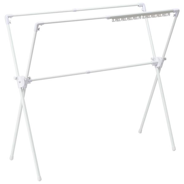 在庫状況：お取り寄せ/7日〜10日で出荷/※物干しハンガー、ピンチハンガーは付いておりません。◆室内でのふとんほしに最適、ふとん2枚が干せます◆ほし部の高さ・幅が自在に調整できる伸縮式◆片側干し部はマルチハンガー付、ピンチや物干しハンガーが...