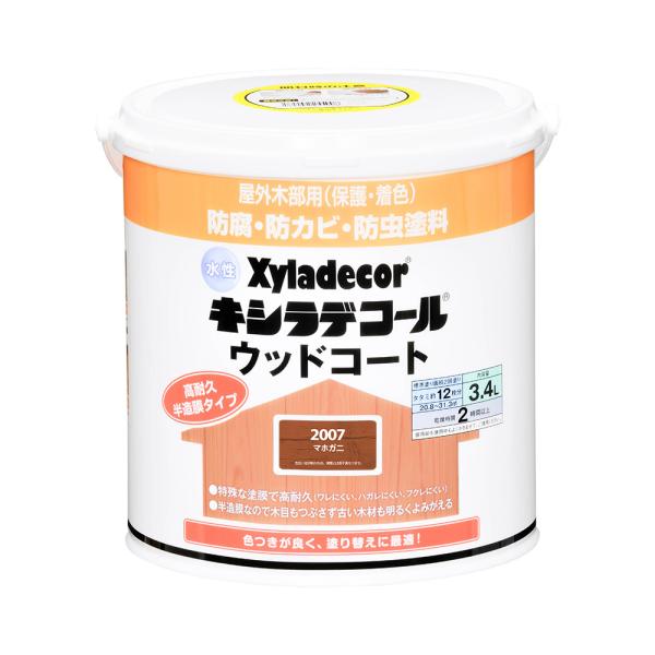 在庫状況：お取り寄せ/7日〜10日で出荷◆木材保護塗料のトップブランド(キシラデコール)の水性半造膜タイプです。◆半造膜とは浸透タイプと造膜タイプの中間の塗膜で、木目を完全につぶさない仕上がりとなります。◆(柔軟性)(通気性)(密着性)に優...