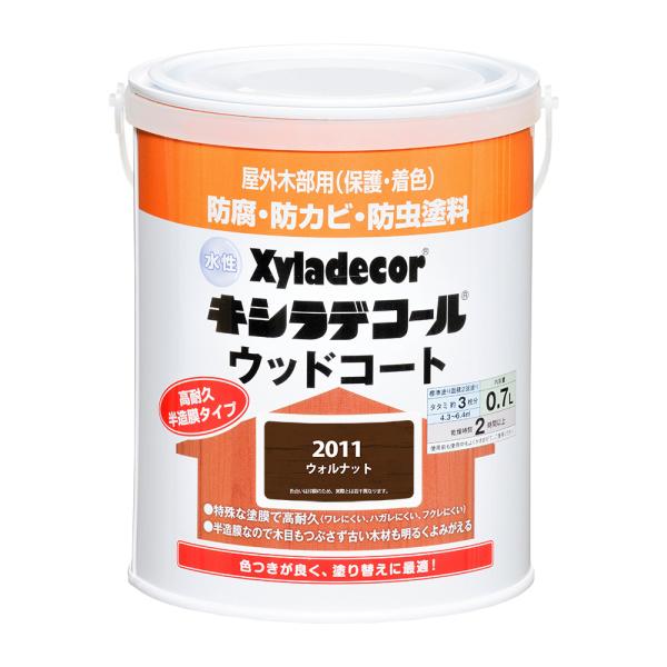 在庫状況：お取り寄せ/7日〜10日で出荷/◆木材保護塗料のトップブランド(キシラデコール)の水性半造膜タイプです。◆半造膜とは浸透タイプと造膜タイプの中間の塗膜で、木目を完全につぶさない仕上がりとなります。◆(柔軟性)(通気性)(密着性)に...