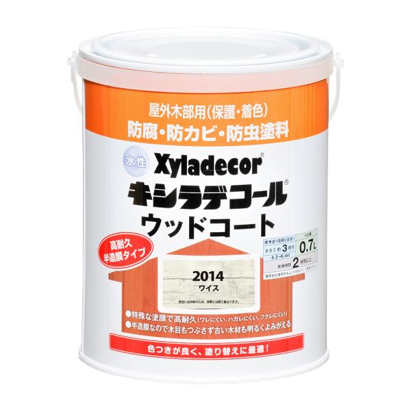 在庫状況：お取り寄せ/7日〜10日で出荷◆木材保護塗料のトップブランド(キシラデコール)の水性半造膜タイプです。◆半造膜とは浸透タイプと造膜タイプの中間の塗膜で、木目を完全につぶさない仕上がりとなります。◆(柔軟性)(通気性)(密着性)に優...