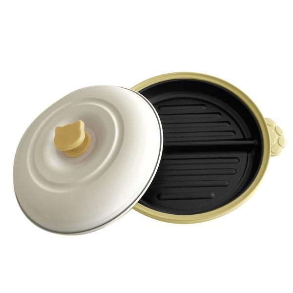 在庫状況：在庫あり/◆電子レンジで2品同時に調理ができる仕切りつきレンジパン◆(焼く、炒める、茹でる、蒸す、温める)が出来る/[シキリツキレンジパンネコYE]