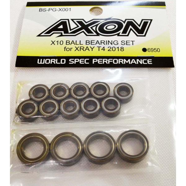 在庫状況：お取り寄せ/※画像はイメージです。実際の商品とは異なる場合がございます。AXON X10 BALL BEARING SET for XRAY T4 2018です。