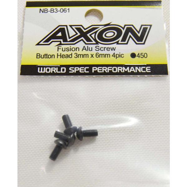 在庫状況：お取り寄せ/※画像はイメージです。実際の商品とは異なる場合がございます。AXON　Fusion Alu Screw (Button Head 3mm x 6mm 4pic)です。
