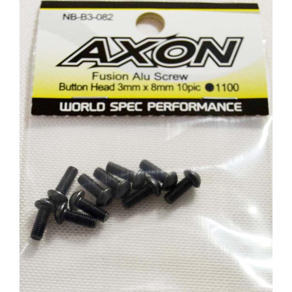 在庫状況：お取り寄せ/※画像はイメージです。実際の商品とは異なる場合がございます。AXON　Fusion Alu Screw (Button Head 3mm x 8mm 10pic) です。