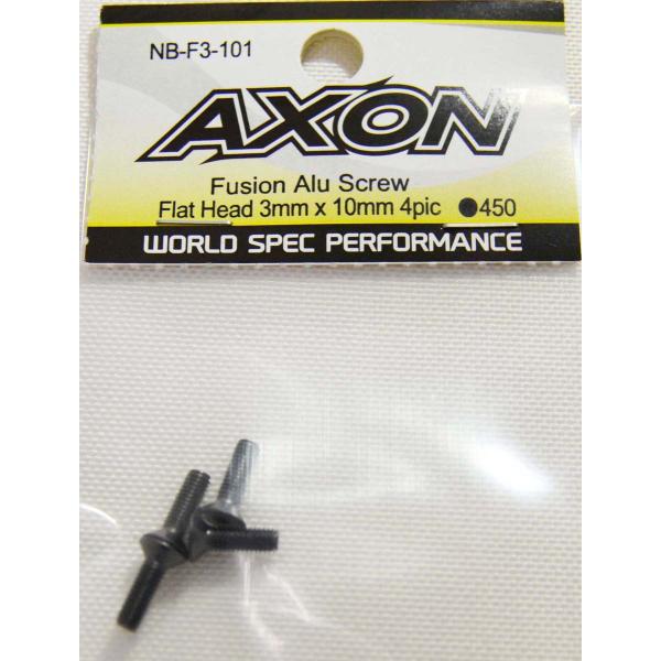 在庫状況：お取り寄せ/※画像はイメージです。実際の商品とは異なる場合がございます。AXON　Fusion Alu Screw (Flat Head 3mm x 10mm 4pic)です。