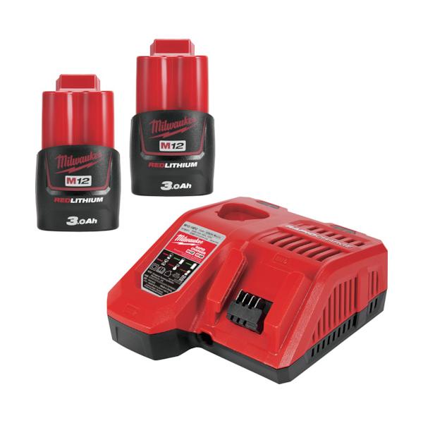 在庫状況：お取り寄せ/取引先在庫あり3日〜5日で出荷/◆12V 3.0Ahバッテリー(M12 B3 JP)×2個・充電器(M12-18FC JP)のセットです◆お得なコンボキットです。/[M1218NRG302JP]