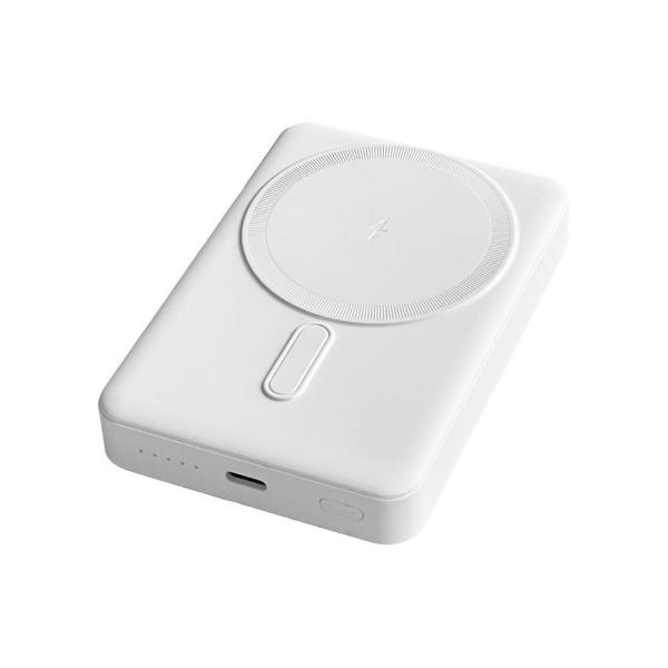在庫状況：お取り寄せ/2025年10月 発売/※対応機種をお確かめの上、ご購入ください。◆マグネット式ワイヤレス充電搭載のモバイルバッテリー◆ピタッと充電◆充電残量がわかる/[QTW0501WH]
