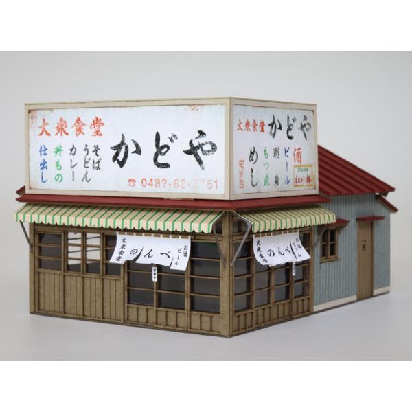 在庫状況：お取り寄せ/お届け：1〜2ヶ月/2023年09月 発売/※画像は完成イメージです。本製品は着色済みペーパーキットです。※こちらは1/80スケールの商品1点となります。梅桜堂のペーパーキットストラクチャー、食堂A【1/80スケール】です。