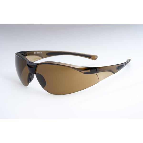 在庫状況：お取り寄せ/◆アイケアグラス EC-03 スポーティータイプ(ラウンドシェイプ)◆掛けた感し＆#12441;のないような軽さを実現!◆ピッタリガードタイプ/[EC03C9MDBROWN]