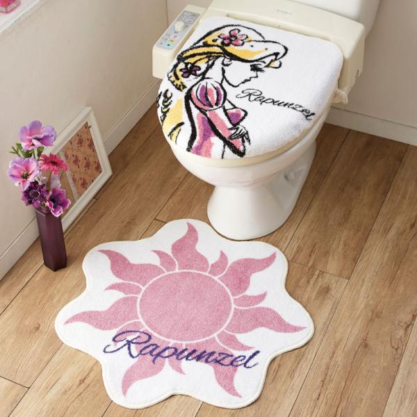 在庫状況：お取り寄せ/7日〜10日で出荷/◆エレガントなラプンツェルのトイレタリー ◆フタカバーとマットのセットなのでこれ1つでトイレ空間が大変身！/[NDY34PC2]